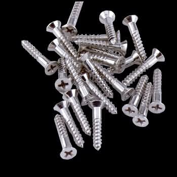 Chrome Wood Screws #8, Phillips Head Hinge Screws 25 Pack