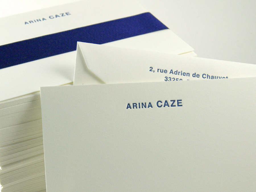 french moderne custom letterpress personalized stationery