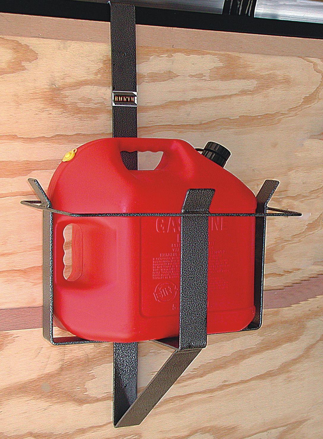 Gas Can and Cooler Rack for Enclosed Trailers RA-1L by Rack'em Mfg.