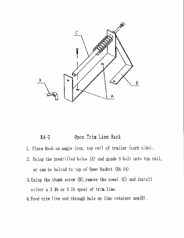 Trim Line Rack RA-2 Rack'em Mfg.