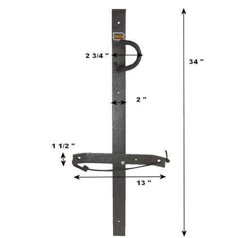 Holds a Hedge trimmer and chainsaw by their loop handles for enclosed ...