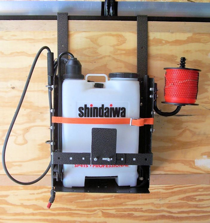 Adjustable Back Pack Sprayer or Blower Rack for Enclosed Trailers RA-39