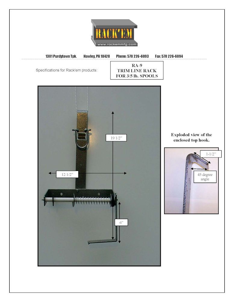 Trim Line Rack RA-9 Rack'em Mfg.