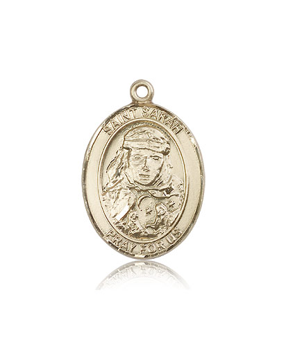 14kt Gold St. Sarah Patron Saint Medal - Large | HolyFamilyOnline.com