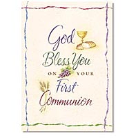 "God Bless You" First Communion Card | HolyFamilyOnline.com