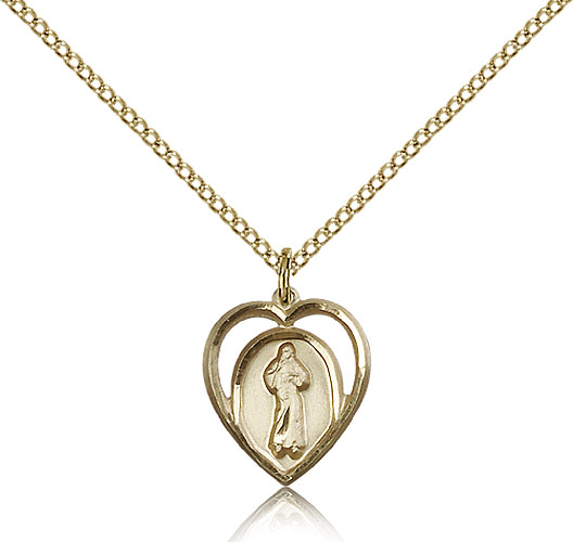 Gold Filled Divine Mercy Medal Pendant | HolyFamilyOnline.com