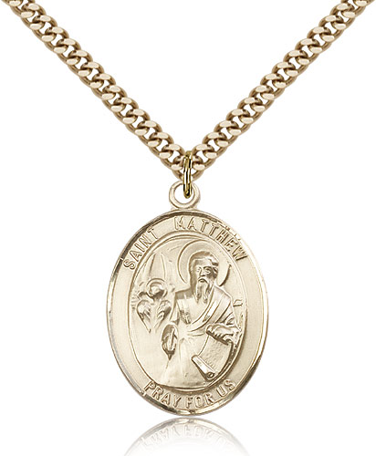 Gold Filled St. Matthew the Apostle Patron Saint Medal Pendant - Large ...