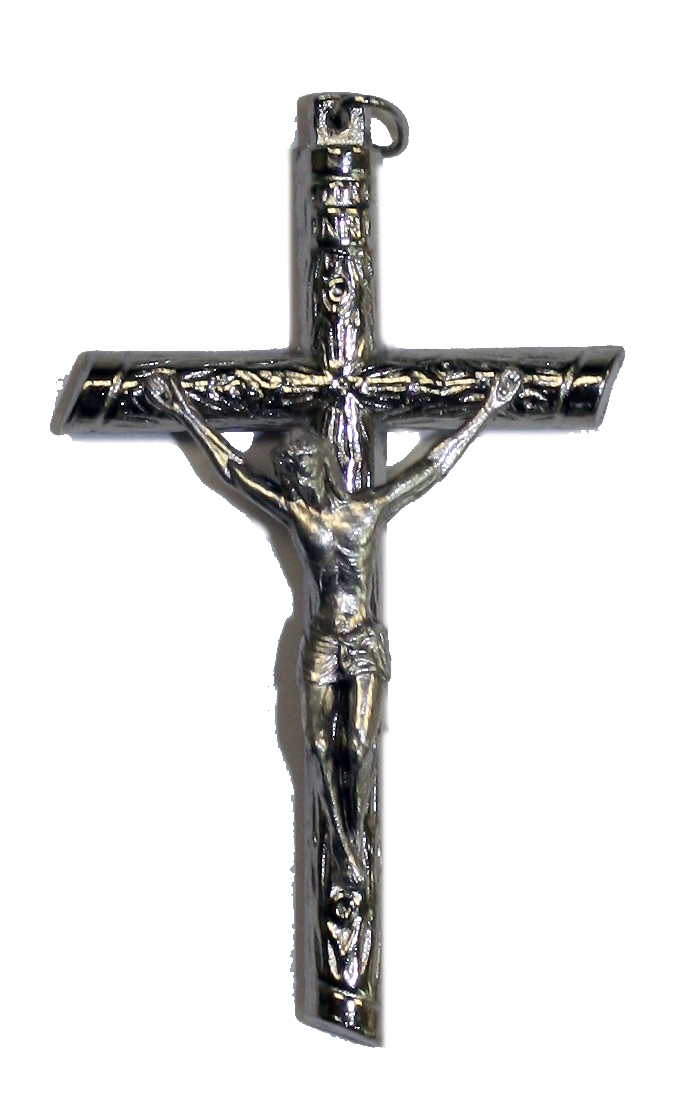 Metal Log Small Crucifix | HolyFamilyOnline.com