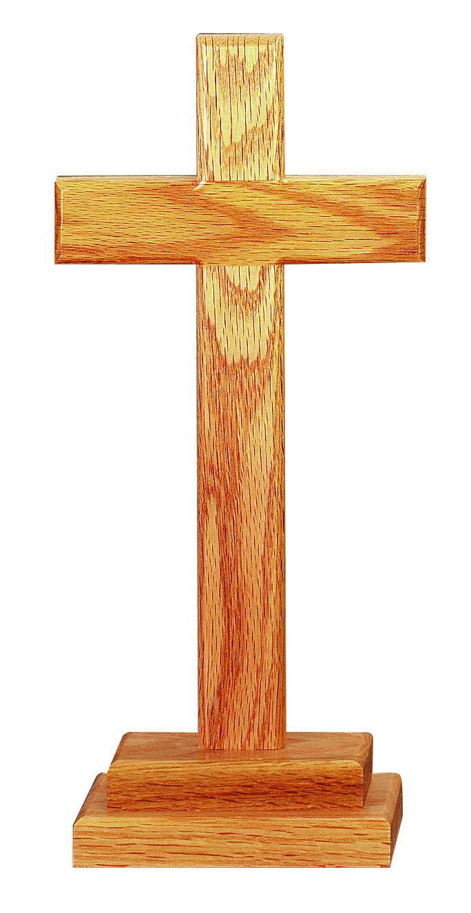 Oak Standing Cross (13 inch) | HolyFamilyOnline.com