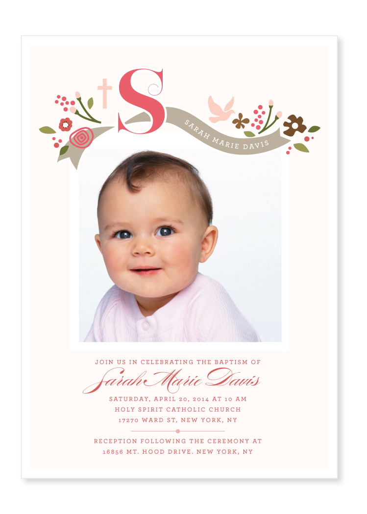 Catholic Baby Baptism Invitation
