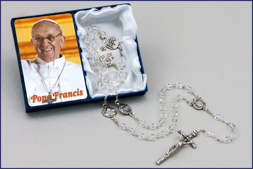 Pope Francis Papal Rosary in Blue box | HolyFamilyOnline.com