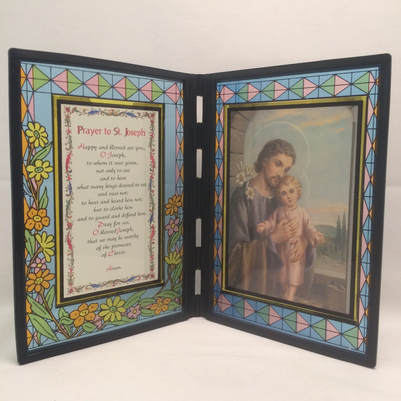 Stained Glass Picture Frame of St.Joseph | HolyFamilyOnline.com