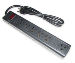 6-Outlet Power Strip with Integrated Circuit Breaker
