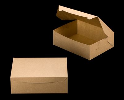 2377 - 12" x 9" x 4" Brown Lock & Tab Box without Window