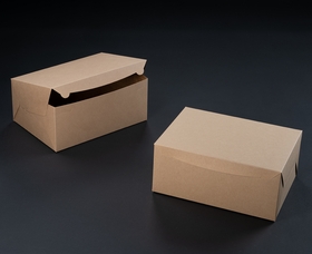 2393 - 14" x 10" x 6" Brown Lock & Tab Box with Window