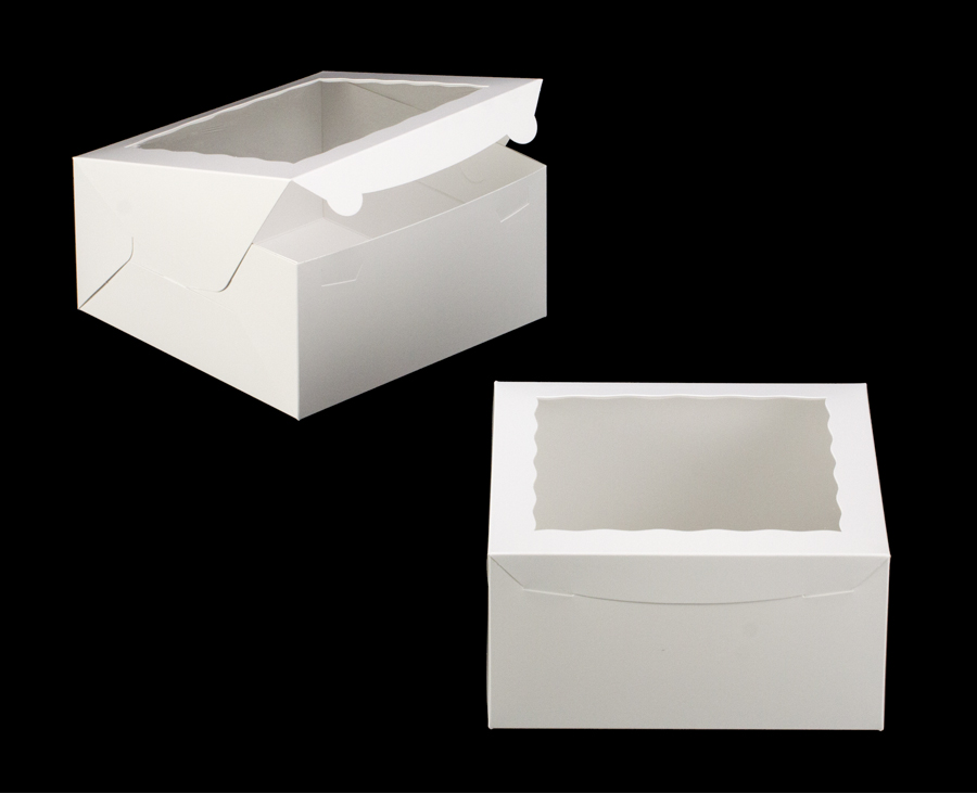 245 - 10" x 10" x 5" White Lock & Tab Box with Window