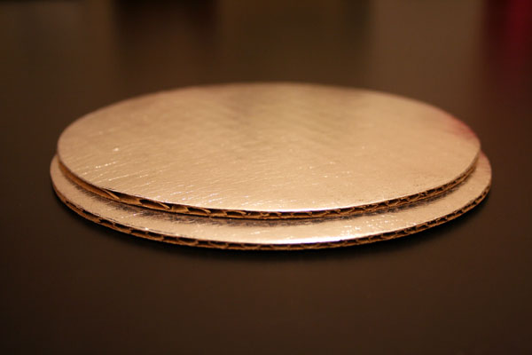 2742 - 12-inch Cake Round, Silver Foil Single Wall Corrugated Cake Board