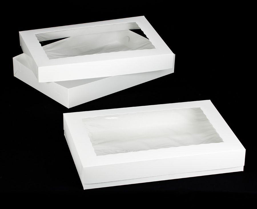 296x295 - 26" x 18" x 4" White Lock & Tab Box Set with Window