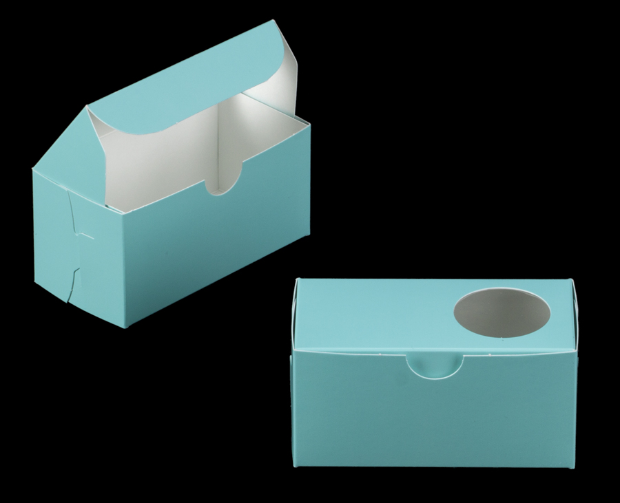 3385 5 X 2 1 2 X 2 1 2 Diamond Blue White Lock Tab Box With Window