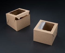 3438 - 8" x 8" x 6" White Lock & Tab Box with Window