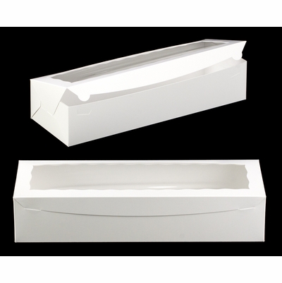 3512 - 20" x 7" x 4" White Lock & Tab Box with Window