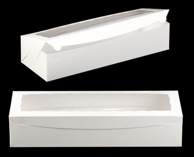 3512 - 20" x 7" x 4" White Lock & Tab Box with Window