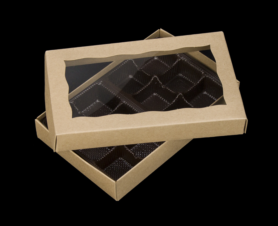 3517x3525x3361 - 7" x 4 3/8" x 1 1/4" Brown Simplex Box with Window ...