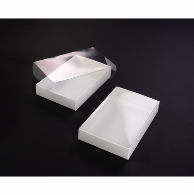 3523x4484 - 7" x 4 3/8" x 1 1/4" White Simplex Box Set with Clear Lid