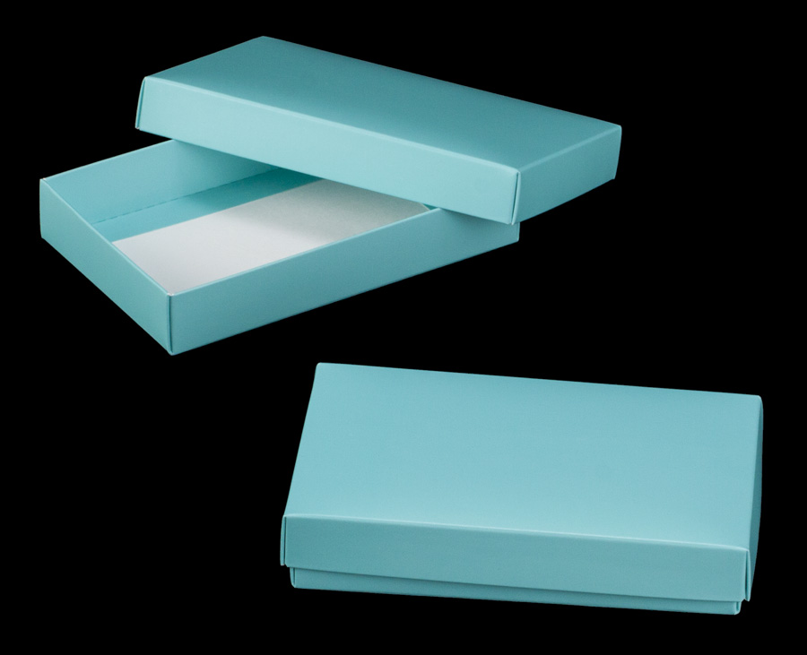 3524x3526 - 7" x 4 3/8" x 1 1/4" Diamond Blue/White Simplex Box Set ...