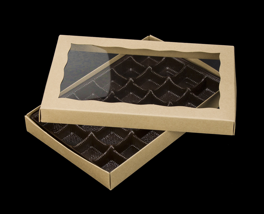 3529x3514x3443 - 9 1/2" x 6" x 1 1/4" Brown Simplex Box with Window ...