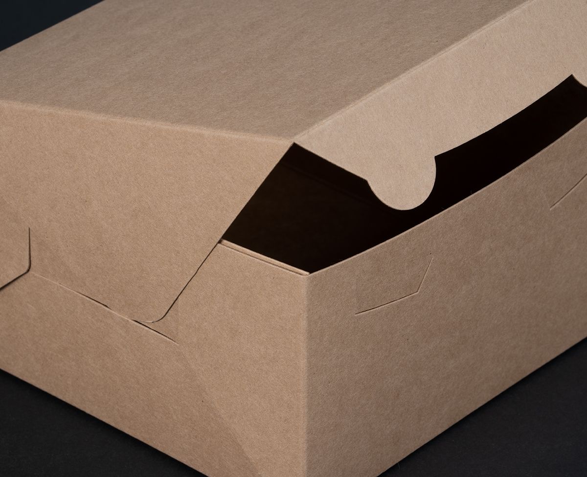 3590 - 7" x 7" x 4" Brown Lock & Tab Box without Window