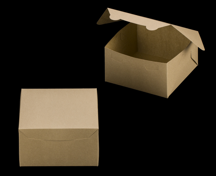 3590 - 7" x 7" x 4" Brown/Brown Lock & Tab Box without Window