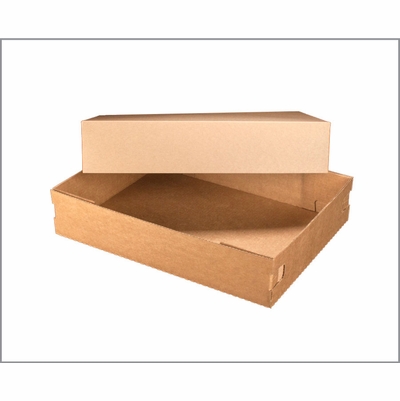 3703x3708 - 19" x 14" x 4" Brown Lock & Tab Corrugated Base, Paperboard ...