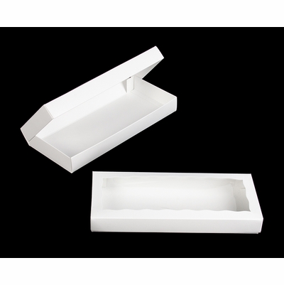 4063 - 12" x 5" x 1 1/2" White/White Simplex Box with Window