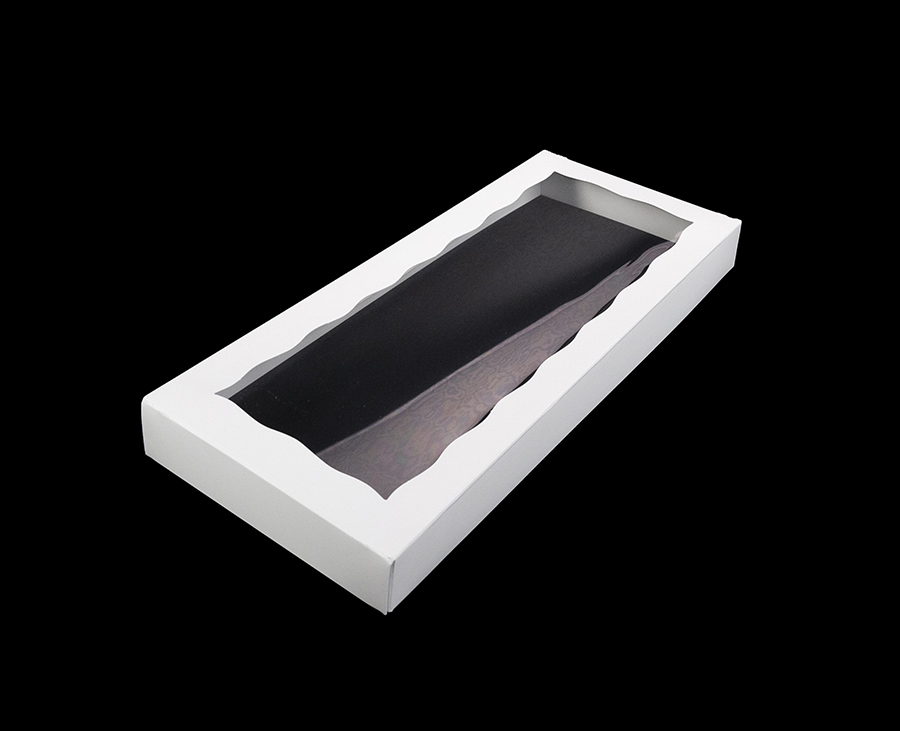4094 - 12" x 5" x 1 1/2" White Simplex Box Lid Only, with Window