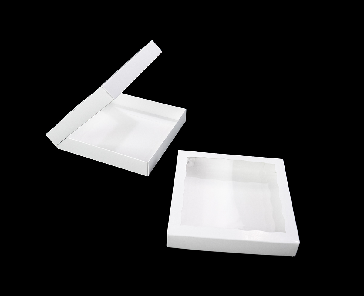4223 - 8" x 8" x 1 1/2" White Simplex Box with Window