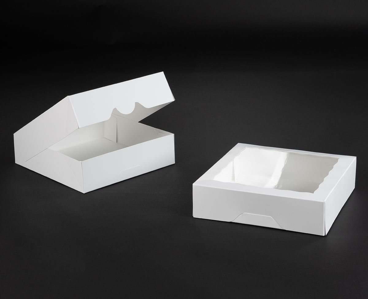 4502 - 11" x 11" x 3" White Timesaver Box with Window