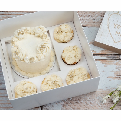 4507x4536x4510 - 10" x 10" x 5" White Bento Cake Box with 5-Count ...