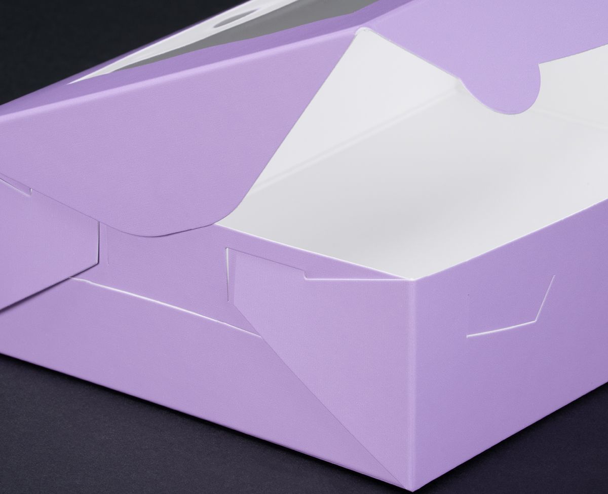 4572 - 10" x 7" x 2 1/2" Hush Touch Lavender/White Lock & Tab Box with ...