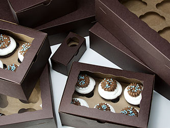 Chocolate Brown Cupcake Boxes