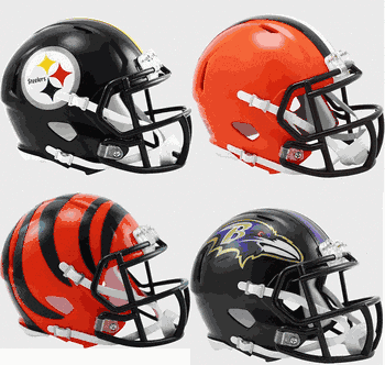 AFC North Riddell Replica SPEED Mini Helmet Set - NFL Riddell Replica ...