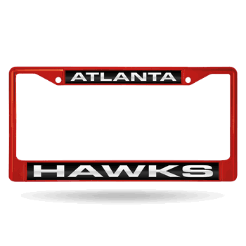 Atlanta Hawks Red Laser Colored Chrome Frame - Laser Cut License Plate ...