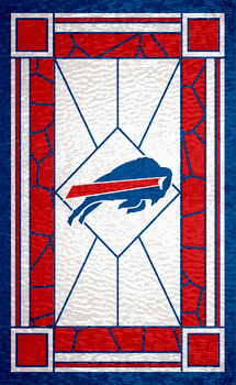 Buffalo Bills Stained Glass 11x19 Wood Sign - Home Decor