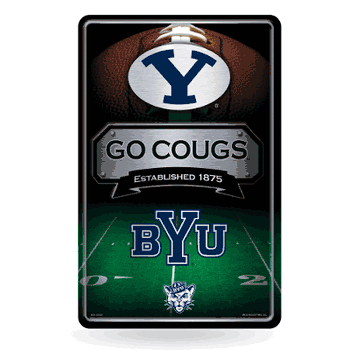BYU Cougars 11" x 17" Metal Home Décor Sign - Home Décor