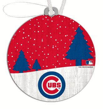 Chicago Cubs Snow Scene Ornament - Holiday & Seasonal