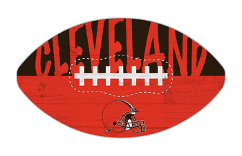 Cleveland Browns 12" Football Cutout Sign with City Name - Home Decor