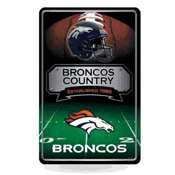 Denver Broncos Large Raw Metal Wall Sign (11X17") - Home Decor