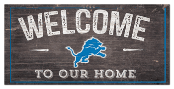 Detroit Lions Welcome Distressed 6 x 12 - Home Decor