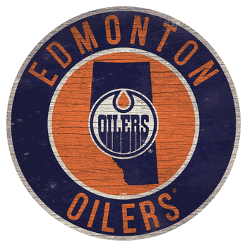 Edmonton Oilers 12in. Circle w/State Sign - Home Decor