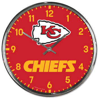 Kansas City Chiefs Round Chrome Wall Clock - Home Decor